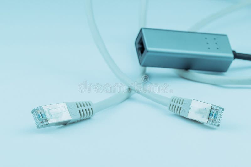 Ethernet Rj 45 Lan To Usb Network Adapter For Tv Or Computer And Network Stock Image Image Of
