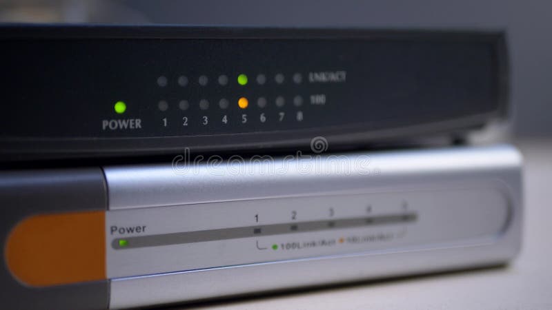 Ethernet Router with Blink Lights of Connected Data Cables Stock Video ...