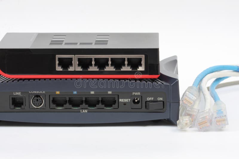 UTP LAN Connect Ethernet Port on the Back of the Router. Stock Image ...