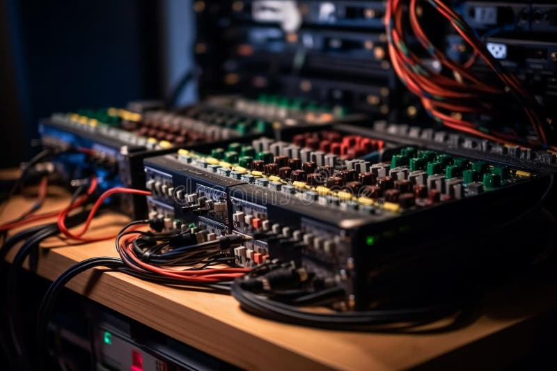 Ethernet Switch with Multiple Cables Plugged in on Server Rack Stock ...