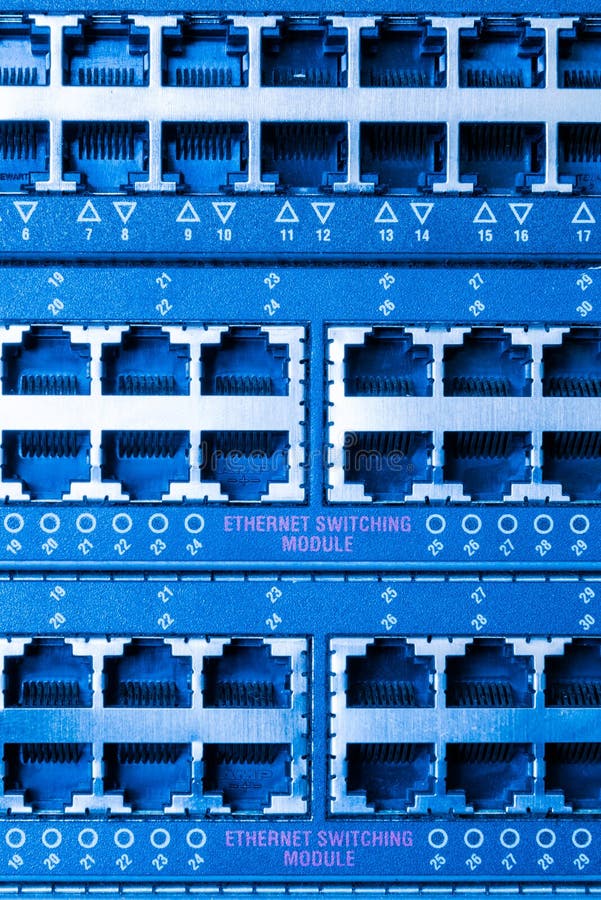Ethernet Switch Panels Wihout Cables Stock Image - Image of management ...