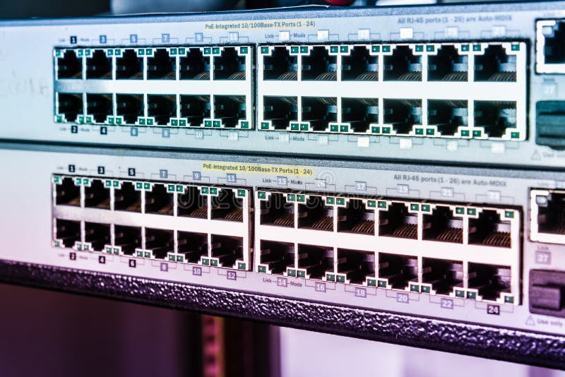 Ethernet Switch Panels Wihout Cables Stock Image - Image of computer ...