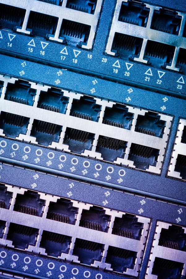 Ethernet Switch Panels Wihout Cables Stock Photo - Image of rj45, fiber ...