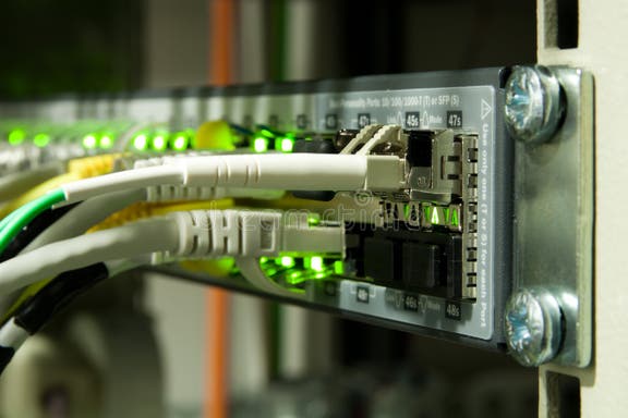 Ethernet switch on a rack stock photo. Image of pair - 20561398