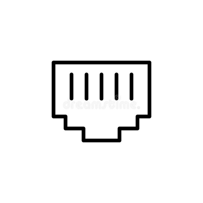 Ethernet Technology Monoline Symbol Icon Logo for Graphic Design, UI UX ...