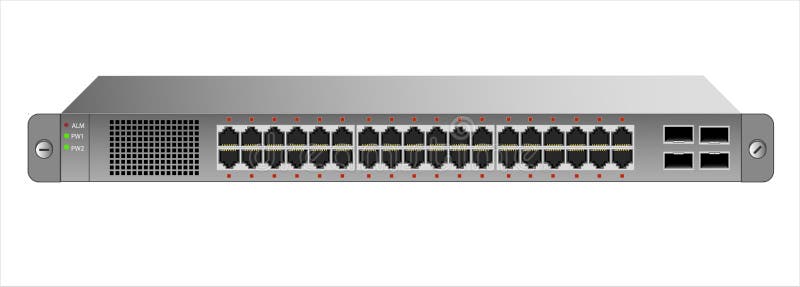 Switch Rack with Cables and Routers Stock Illustration - Illustration ...