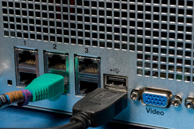 Ethernet and USB Cables Connected To the Server Stock Photo - Image of ...