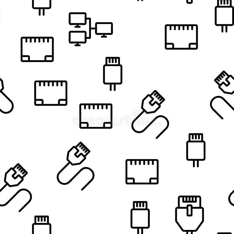 Ethernet Vector Seamless Pattern Stock Vector - Illustration of ...