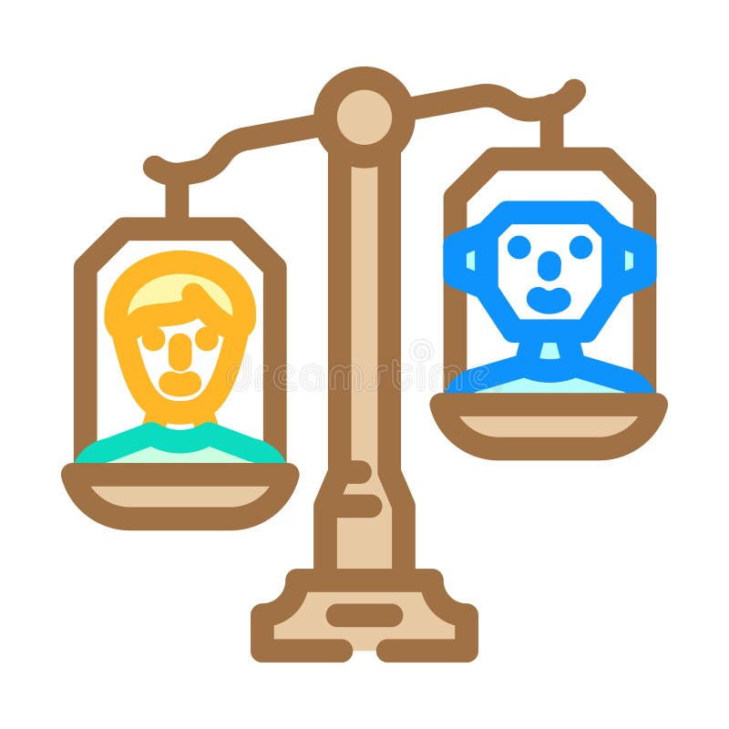 Ethical Ai Balance Scale Deep Learning Color Icon Vector Illustration ...
