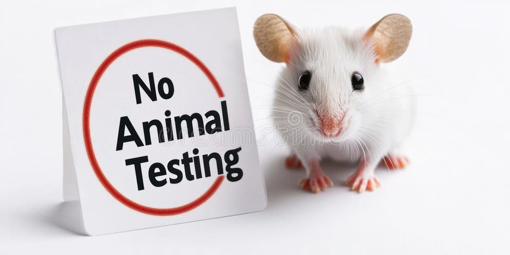 Ethical Debate on Scientific Testing. White Mouse beside No Animal ...