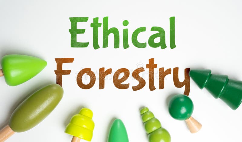 Ethical Forestry Inscription and Tree Figures. Sustainable Forestry ...