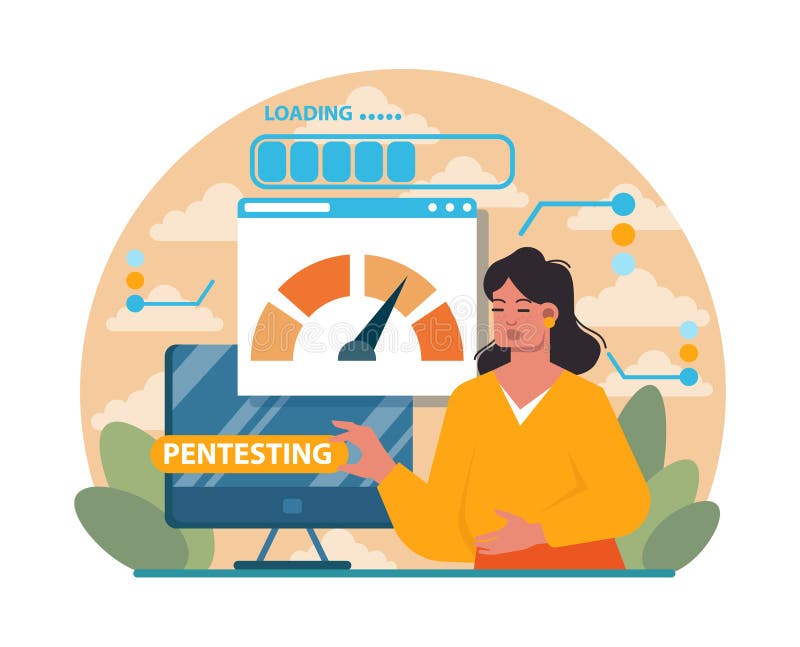 Ethical Hacker. Character Conducting a Security Penetration Test Stock ...