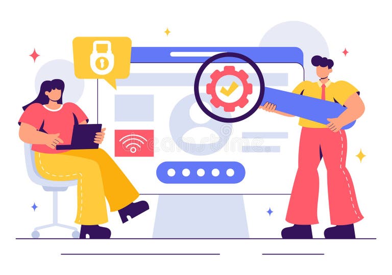 Ethical Hacking Illustration Featuring a Developer Practicing Hacking ...