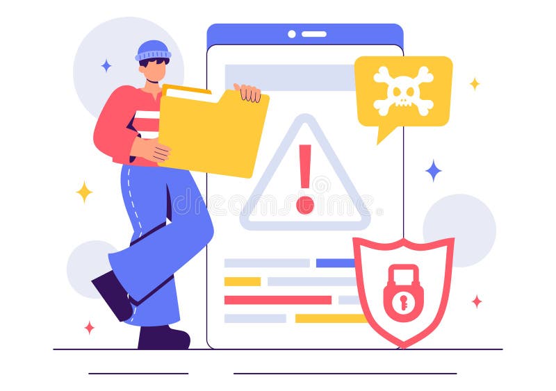 Ethical Hacking Illustration Featuring a Developer Practicing Hacking ...