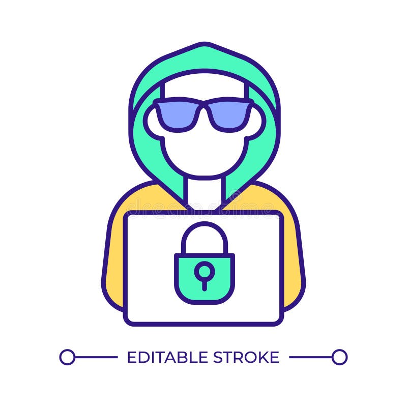 Ethical Hacking RGB Color Icon Stock Illustration - Illustration of ...