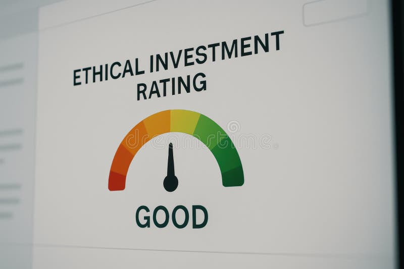 Ethical Investment Rating Indicator with Good Status Displayed on ...