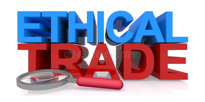 Ethical Trade Word on Green Road Sign Stock Illustration - Illustration ...