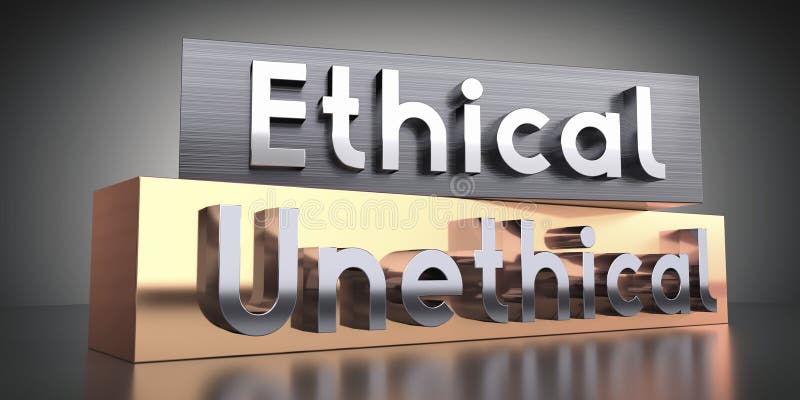 Ethical, Unethical - Words on Metal Blocks Stock Illustration ...
