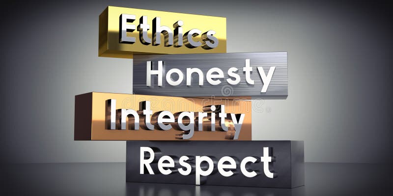 Integrity, Honesty, Ethics - Outline Signpost with Three Arrows Stock ...