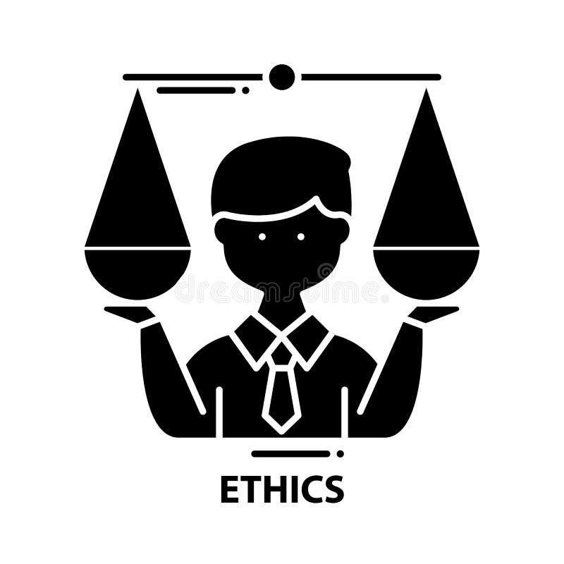 Ethics Icon, Black Vector Sign with Editable Strokes, Concept ...