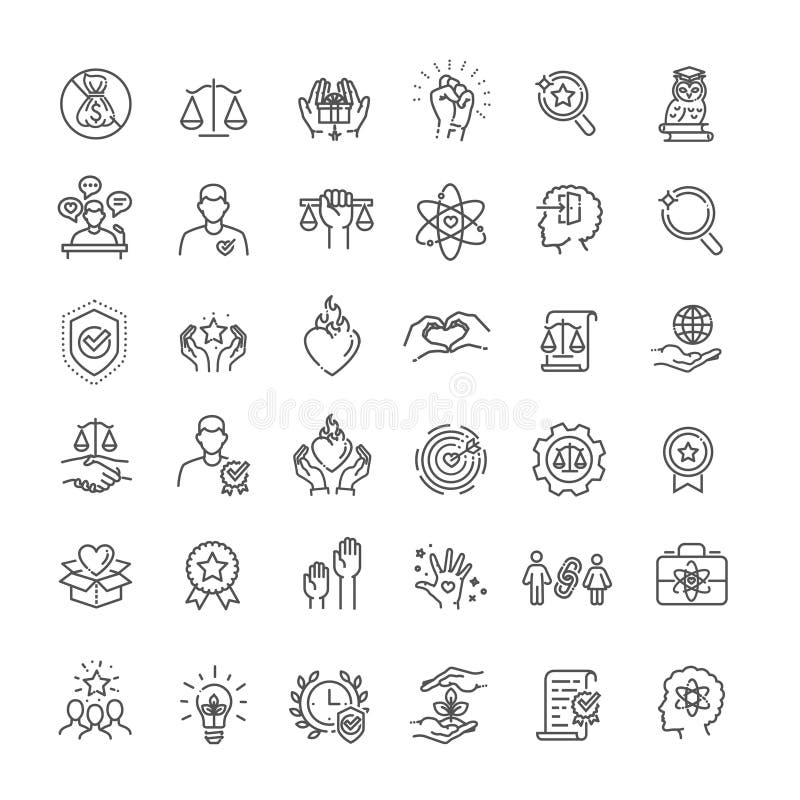 Ethics Icons. Linear Icons. Vector Illustration Stock Vector ...
