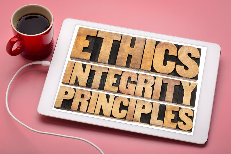 Ethics, Integrity and Principles Concept on Tablet Stock Photo - Image ...