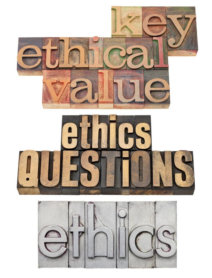 Ethics Questions and Key Values Stock Image - Image of font, wood: 25155193