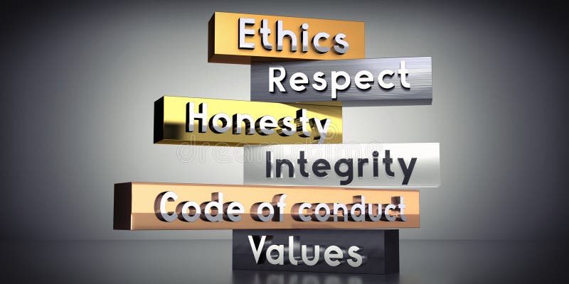 Ethics, Respect, Honesty, Integrity, Code of Conduct, Values Stock ...