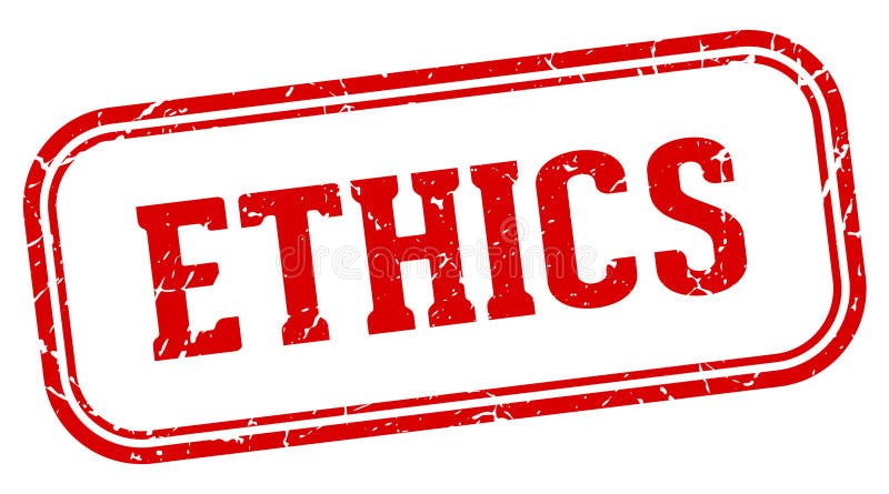 Ethics Stamp. Ethics Rectangular Stamp on White Background Stock Vector ...