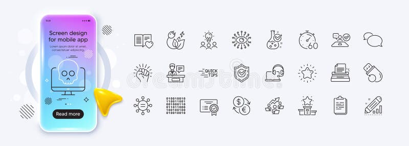 Ethics, Timer and Green Energy Line Icons for Web App. Pictogram Icon ...