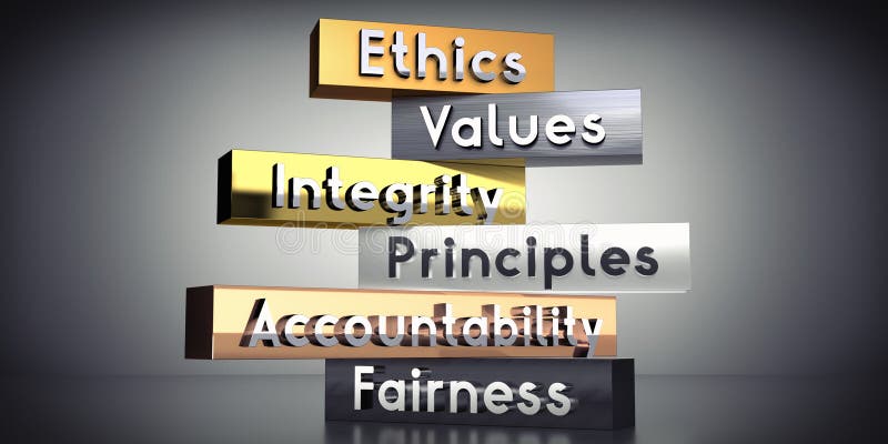 Ethics, Values, Integrity, Principles, Accountability, Fairness Stock ...