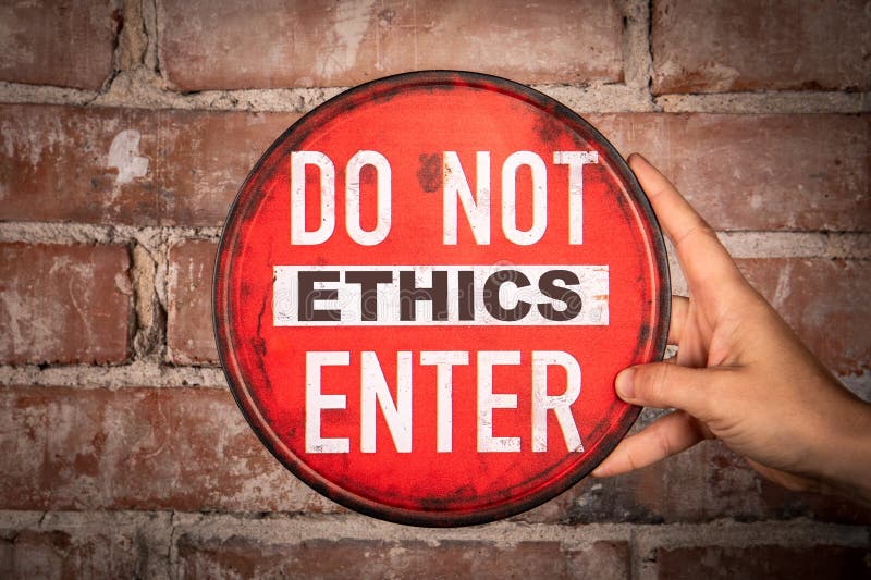 Ethics Violation Warning Sign Concept on Red Background with Do Not ...