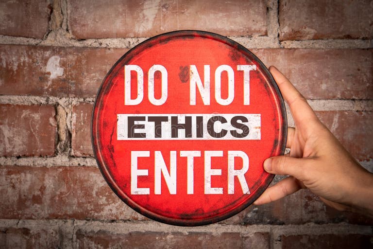 Ethics Violation Warning Sign Concept on Red Background with Do Not ...