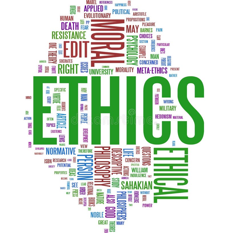 Ethics word cloud stock illustration. Illustration of definition - 9633056