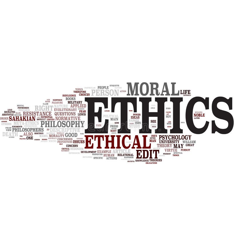Ethics word cloud stock illustration. Illustration of definition - 9633056