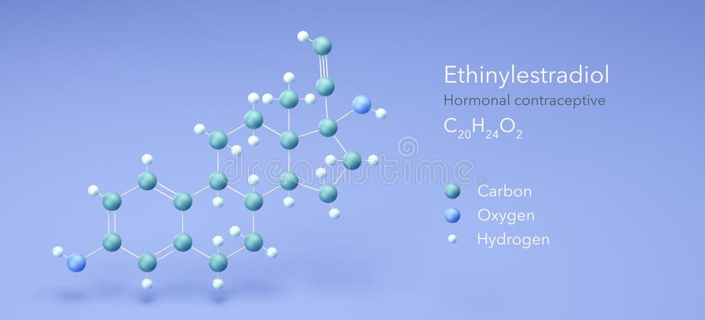 Ethinylestradiol Molecule, Molecular Structures, Hormonal Contraceptive ...