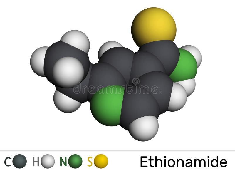 Ethionamide Molecule, Molecular Structure, Antituberculosis Agents ...