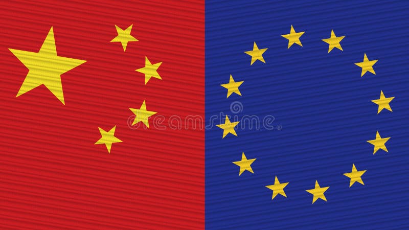 Ethiopia and China Flags Together Fabric Texture Stock Illustration ...
