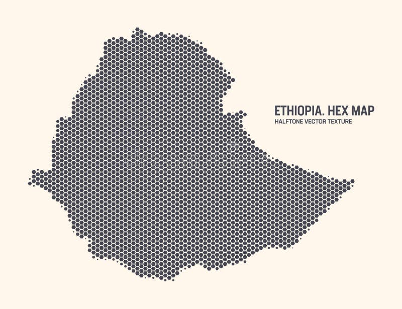 Ethiopia Map Vector Hexagonal Half Tone Pattern Isolated on Light ...