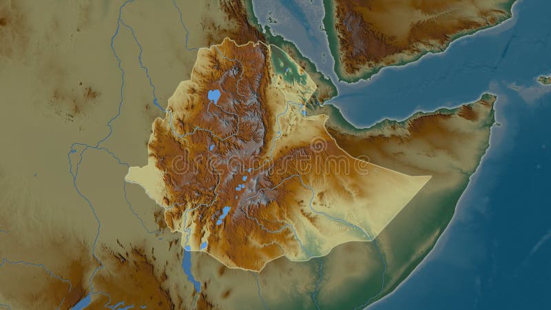 Ethiopia - Relief. Composition Stock Illustration - Illustration of ...