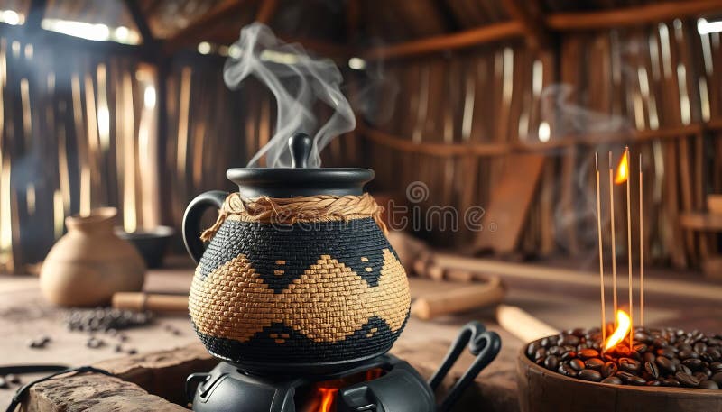 Ethiopian Jebena Mockup for Coffee Rituals Stock Illustration ...