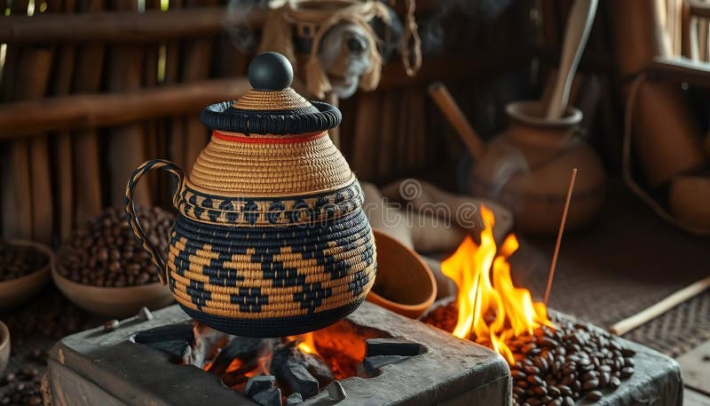 Ethiopian Jebena Mockup for Coffee Rituals Stock Illustration ...