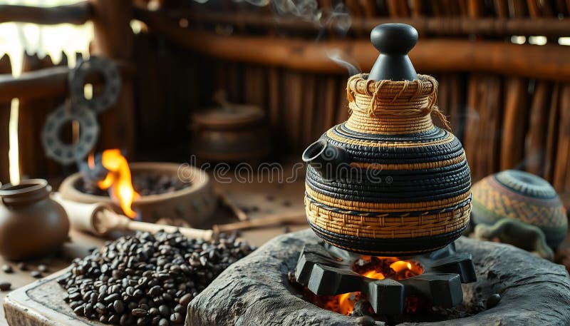 Ethiopian Jebena Mockup for Coffee Rituals Stock Illustration ...