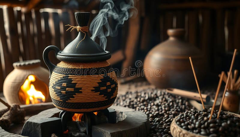 Ethiopian Jebena Mockup for Coffee Rituals Stock Illustration ...