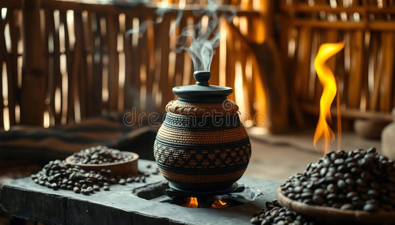 Ethiopian Jebena Mockup for Coffee Rituals Stock Illustration ...