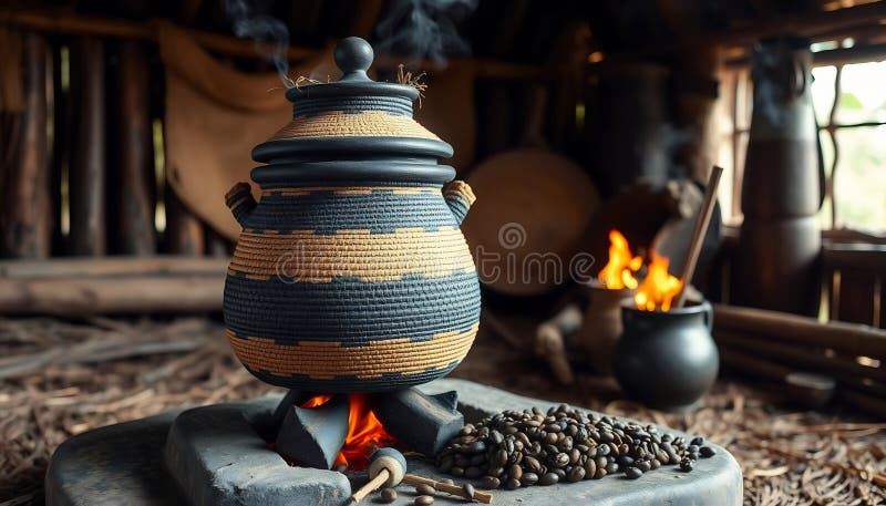 Ethiopian Jebena Mockup for Coffee Rituals Stock Illustration ...