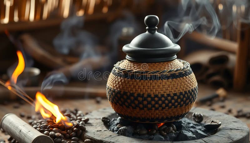 Ethiopian Jebena Mockup for Coffee Rituals Stock Illustration ...