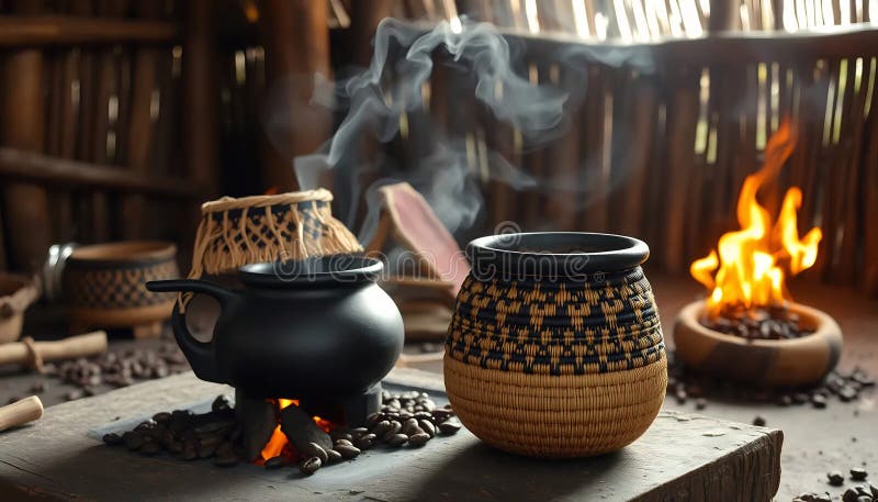 Ethiopian Jebena Mockup for Coffee Rituals Stock Illustration ...