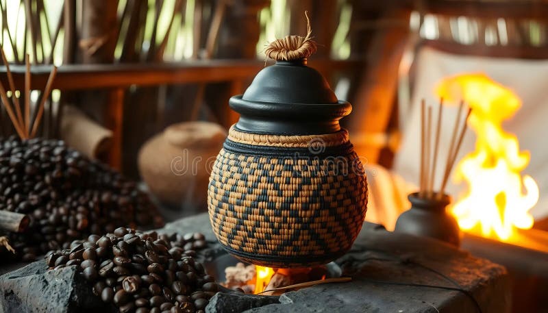 Ethiopian Jebena Mockup for Coffee Rituals Stock Illustration ...