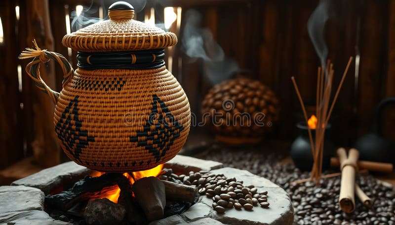 Ethiopian Jebena Mockup for Coffee Rituals Stock Illustration ...